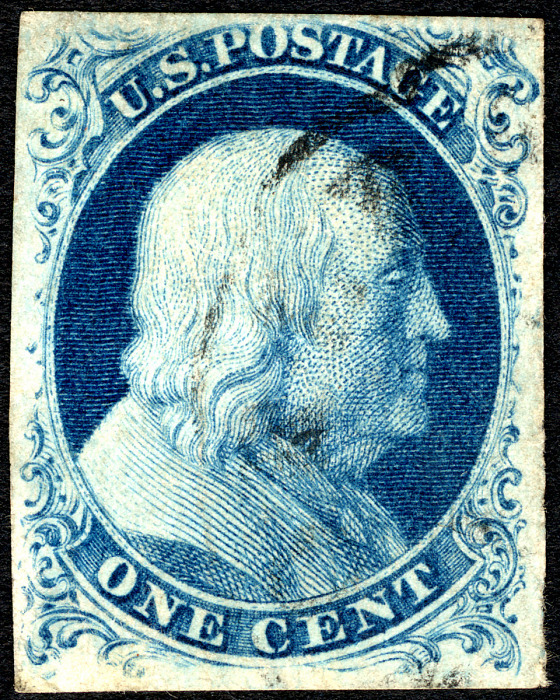 Benjamin Franklin - Blue - Type I - United States Postage Stamp
