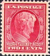 Abraham Lincoln - Carmine - United States Postage Stamp