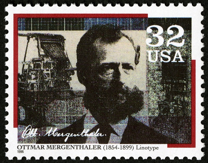 Ottmar Mergenthaler - Linotype - United States Postage Stamp | Pioneers ...