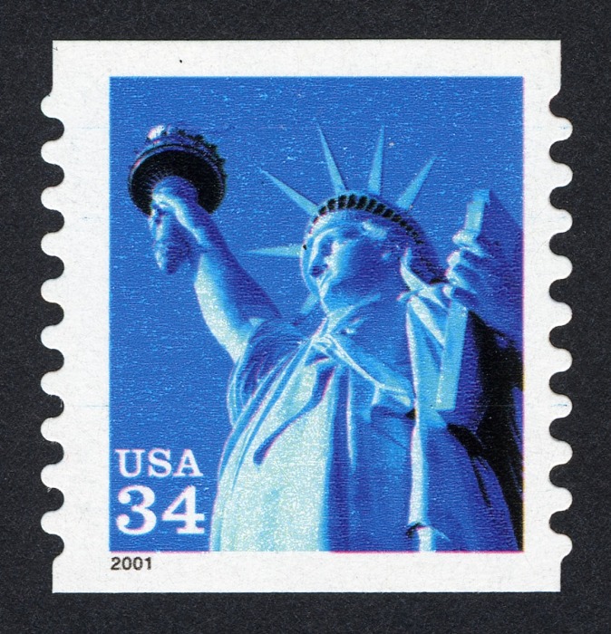 Statue of Liberty - Horizontal Imperforate - Self-adhesive - Square ...