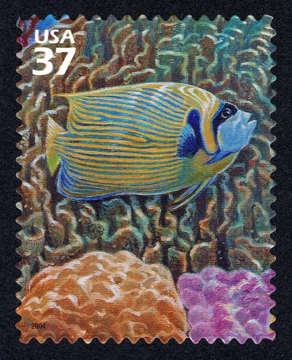 Emperor Angelfish and Coral - United States Postage Stamp | Pacific ...