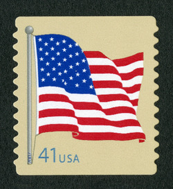 American Flag - Horizontal Imperforate - Rounded Corners - United ...