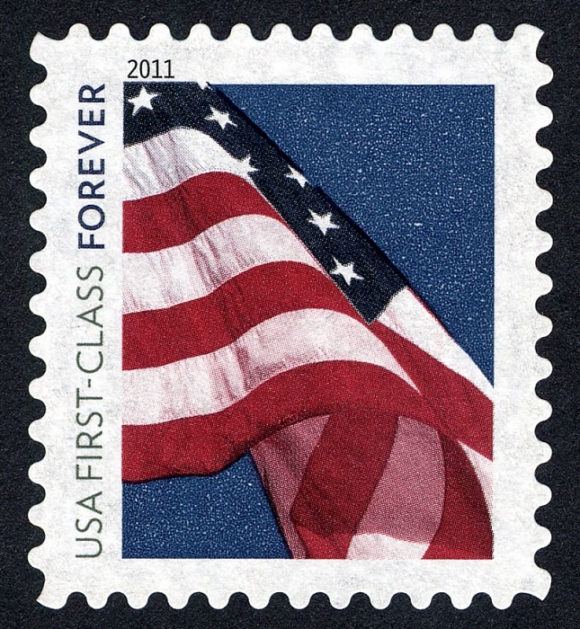 American Flag - First-Class - Horizontal Imperforate - Square Corners ...
