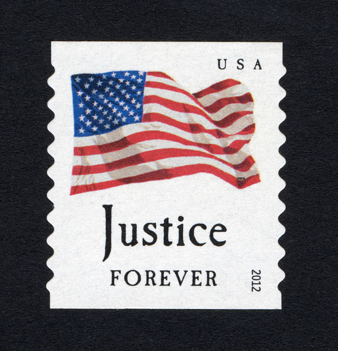 Justice Flag - Horizontal Imperforate - Square Corners - United States ...