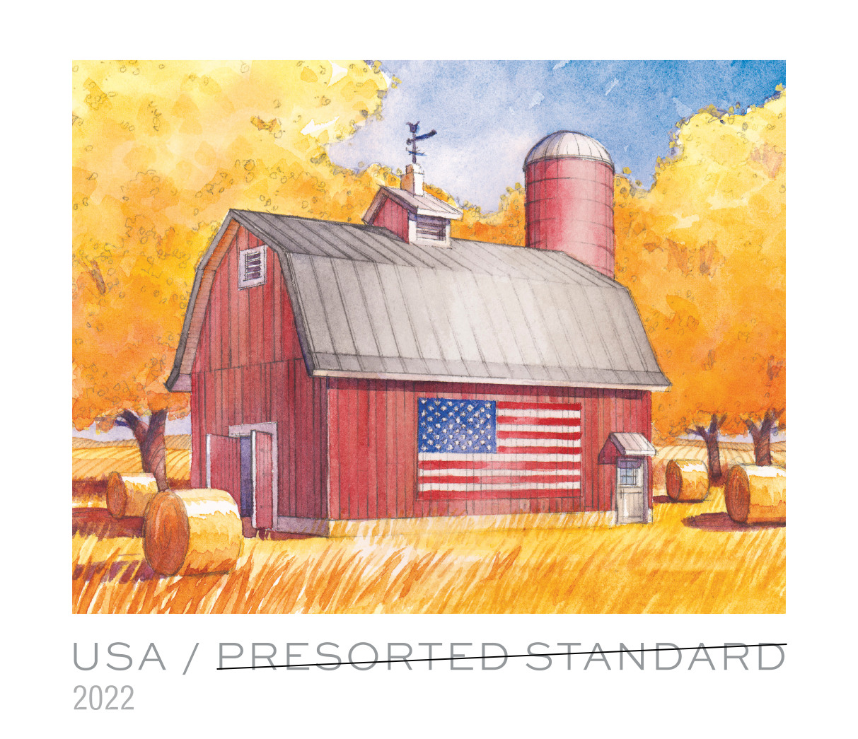 Red Gambrel-roofed Barn - Eastern United States - Fall - Presorted ...