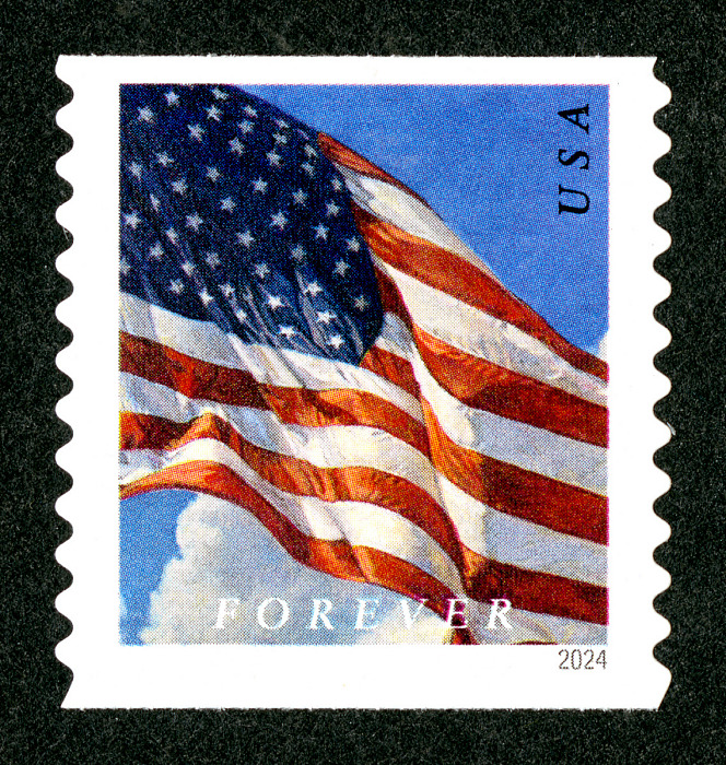 US Flag - Mostly Blue Sky - Horizontal Imperforate - Perf 11.25 ...