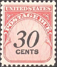 Postage Due - Number 30 - United States Postage Stamp | Postage Due ...