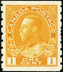 King George V - Orange Yellow - Horizontal Imperforate - Dry Printing ...