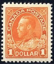 King George V - Deep Orange - Wet Printing - Canada Postage Stamp