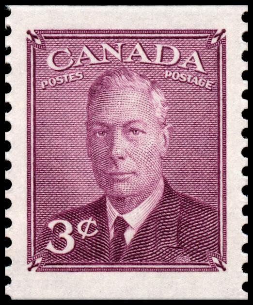 King George VI - Rose Violet - Booklet Single From Pane of 3 Stamps ...