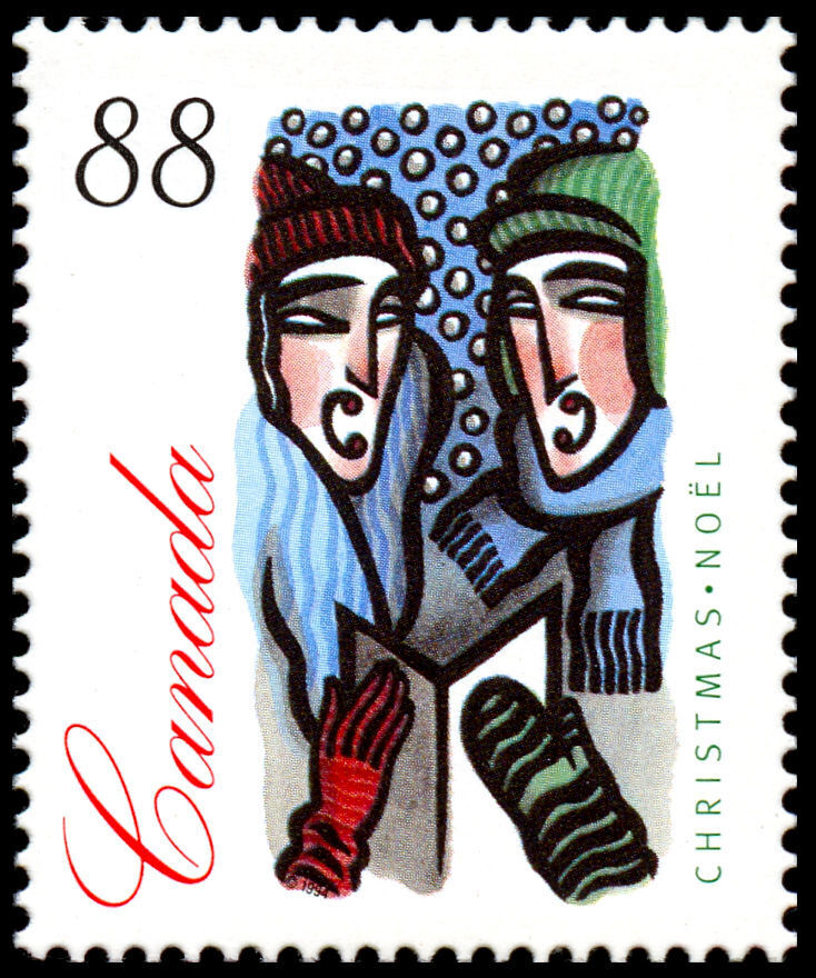 People Carolling Outdoors - MF - Canada Postage Stamp | Christmas