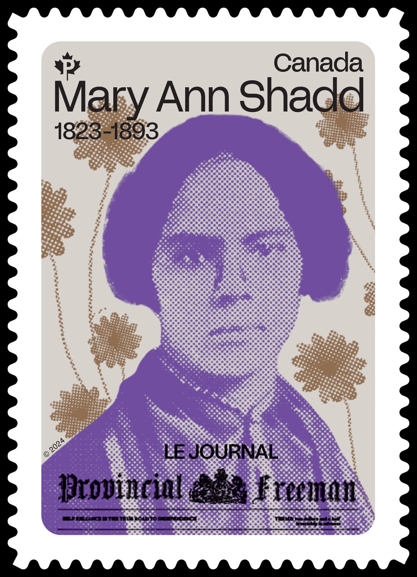 Mary Ann Shadd - Quarterly Pack Die Cut - Canada Postage Stamp | Black ...