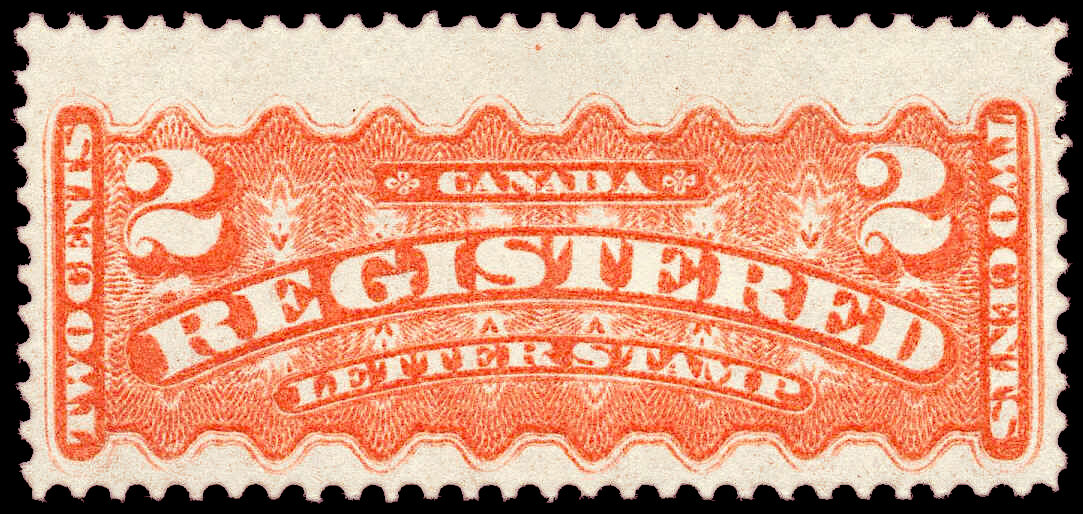 Registered Letter Stamp - Number 2 - Orange - Canada Postage Stamp